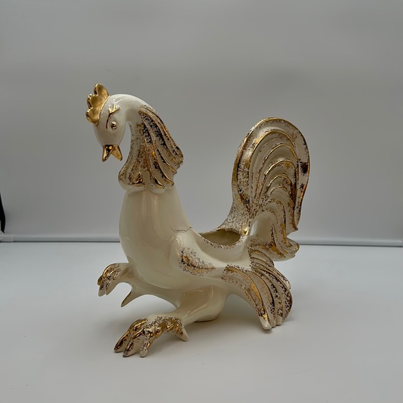 Source Unknown | Accents | Mid Century Pottery Sparring Rooster Planter ...